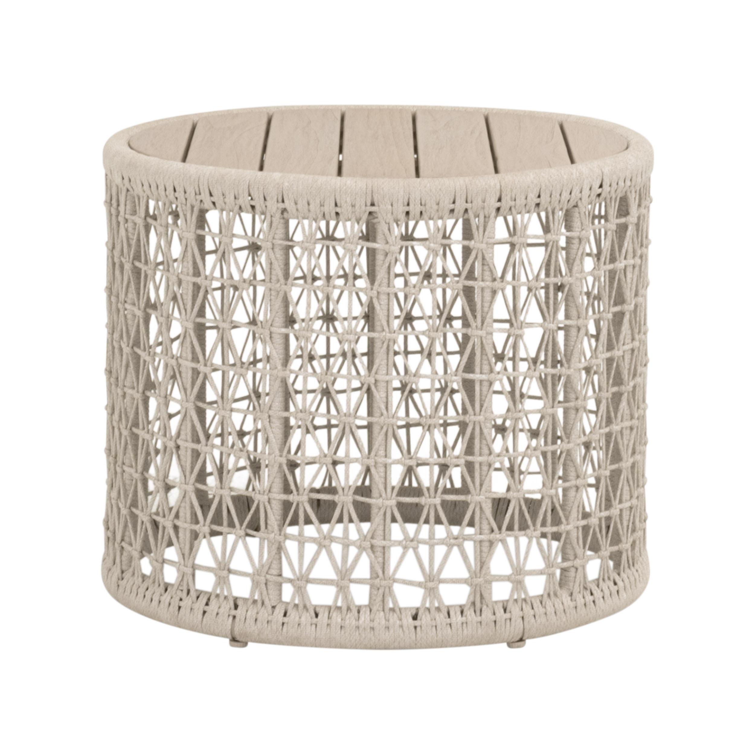 Knit Outdoor Round End Table | Essentials For Living