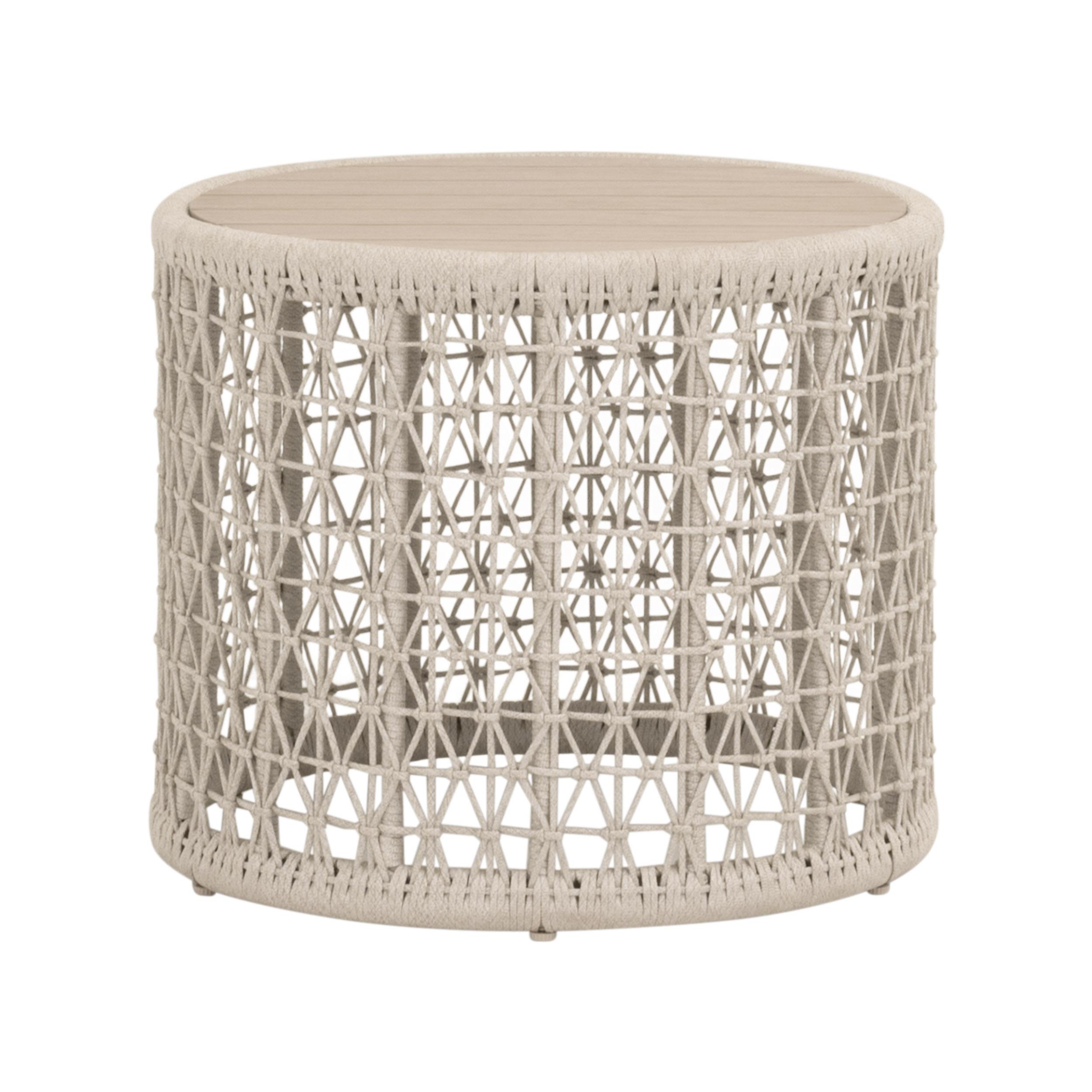 Knit Outdoor Round End Table | Essentials For Living