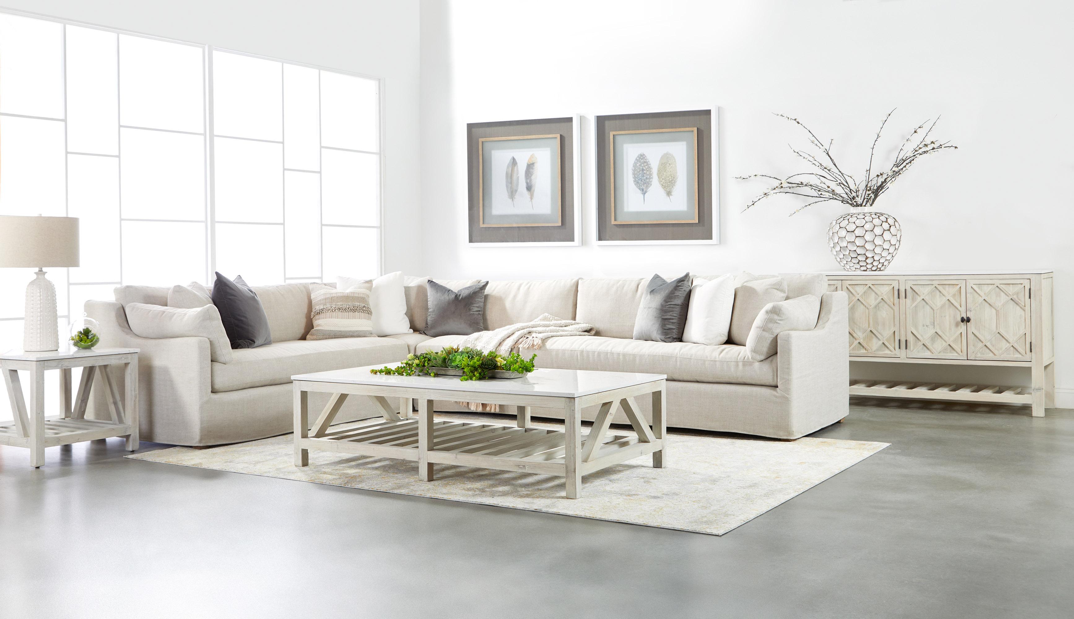 Lena Modular Slipcover 2-Seat Left Slope Arm Sofa | Essentials For Living