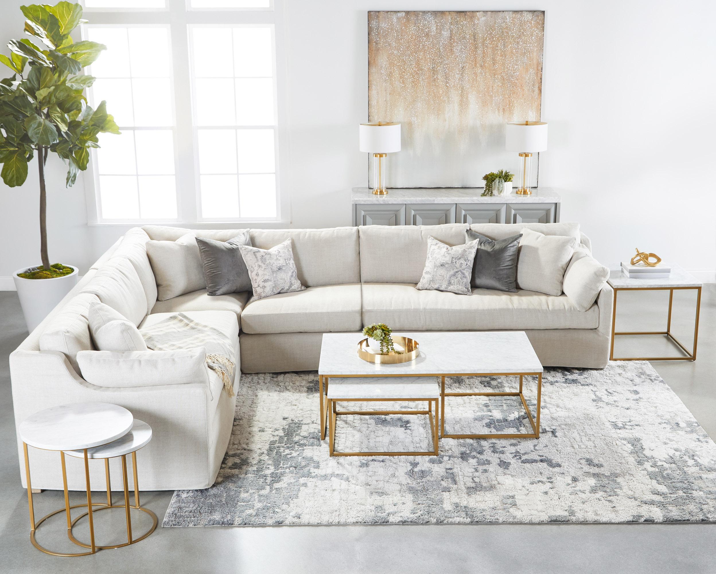 Lena Modular Slipcover 2-Seat Left Slope Arm Sofa | Essentials For Living