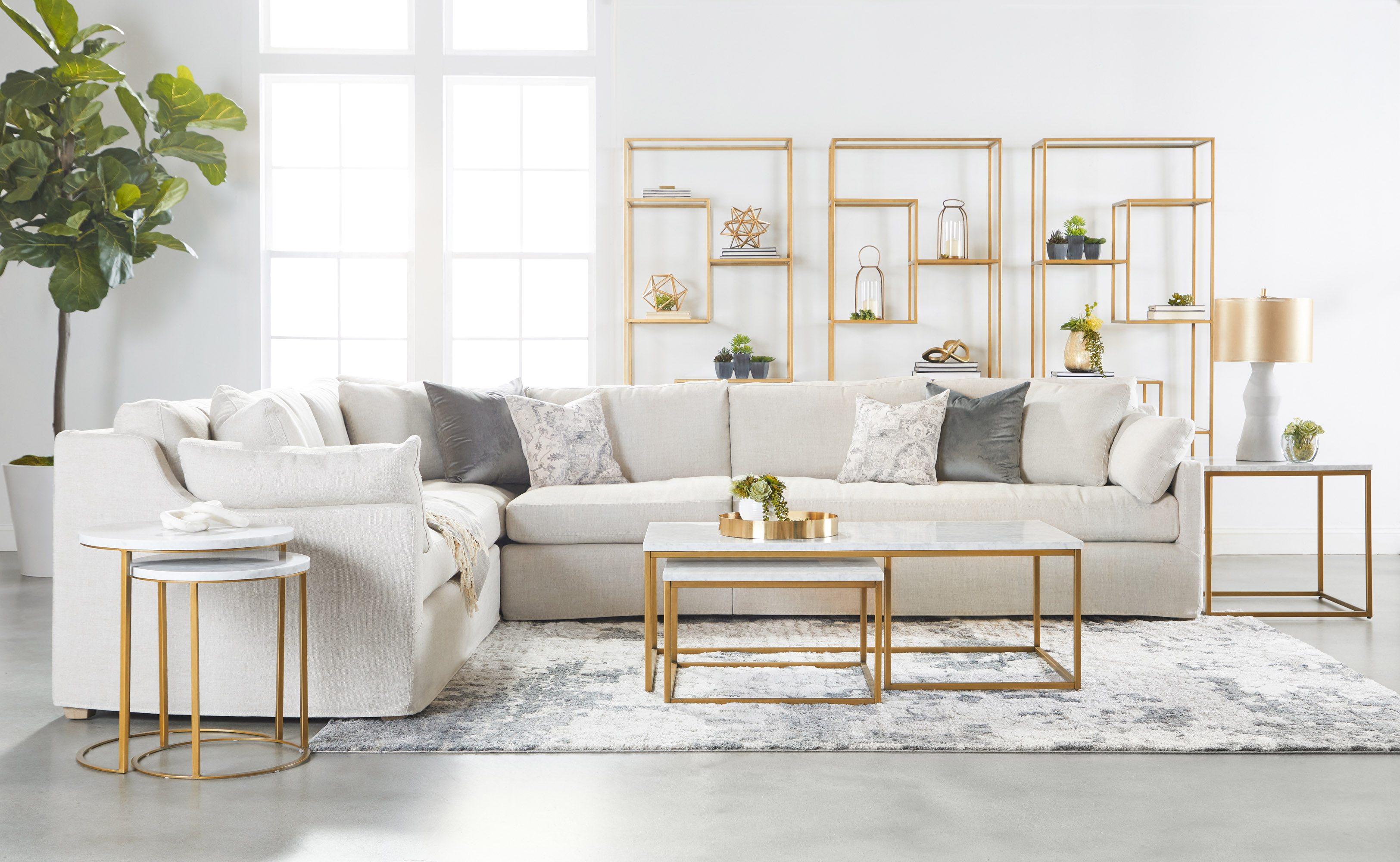 Lena Modular Slipcover 2-Seat Left Slope Arm Sofa | Essentials For Living