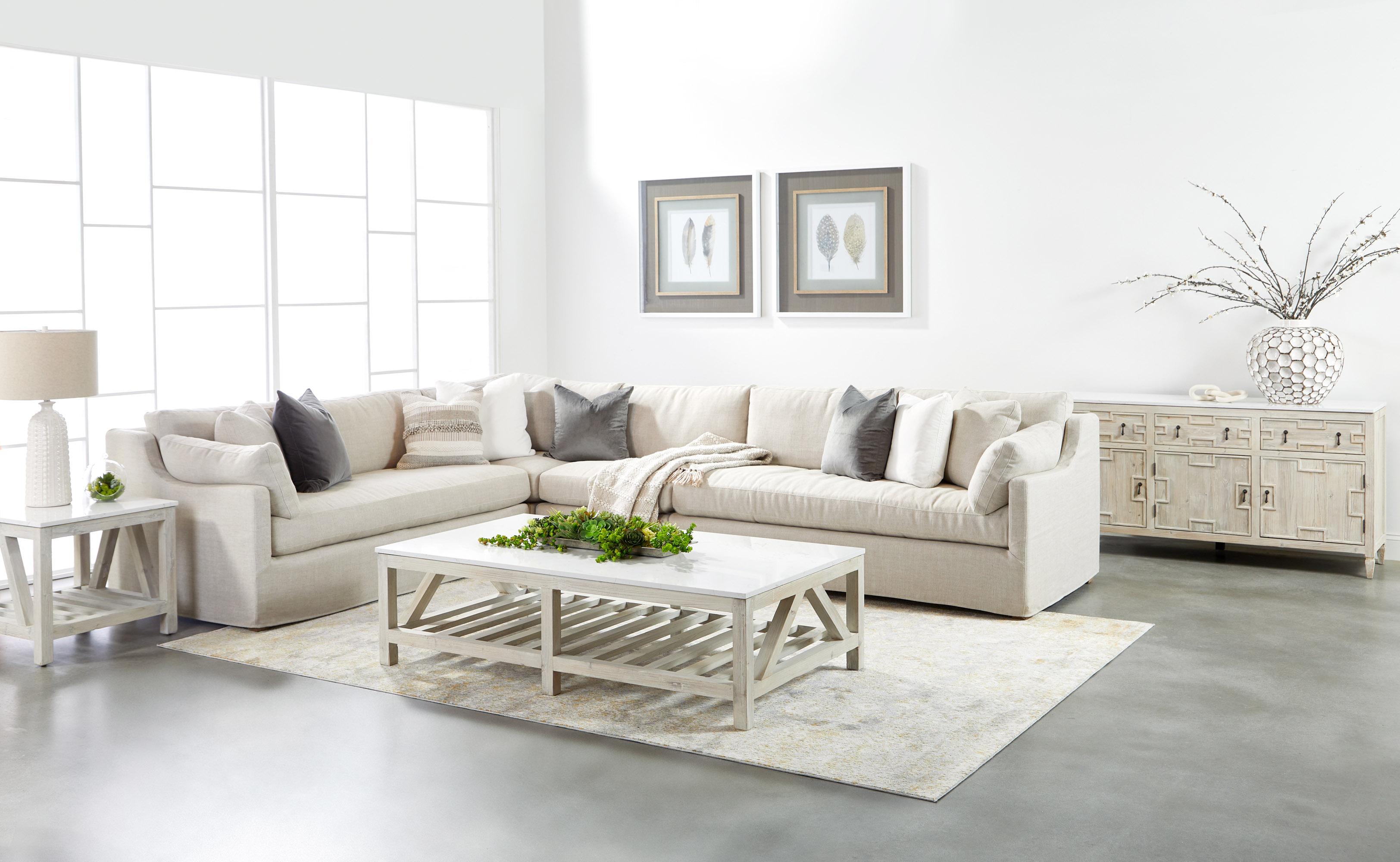Lena Modular Slipcover 2-Seat Right Slope Arm Sofa | Essentials For Living